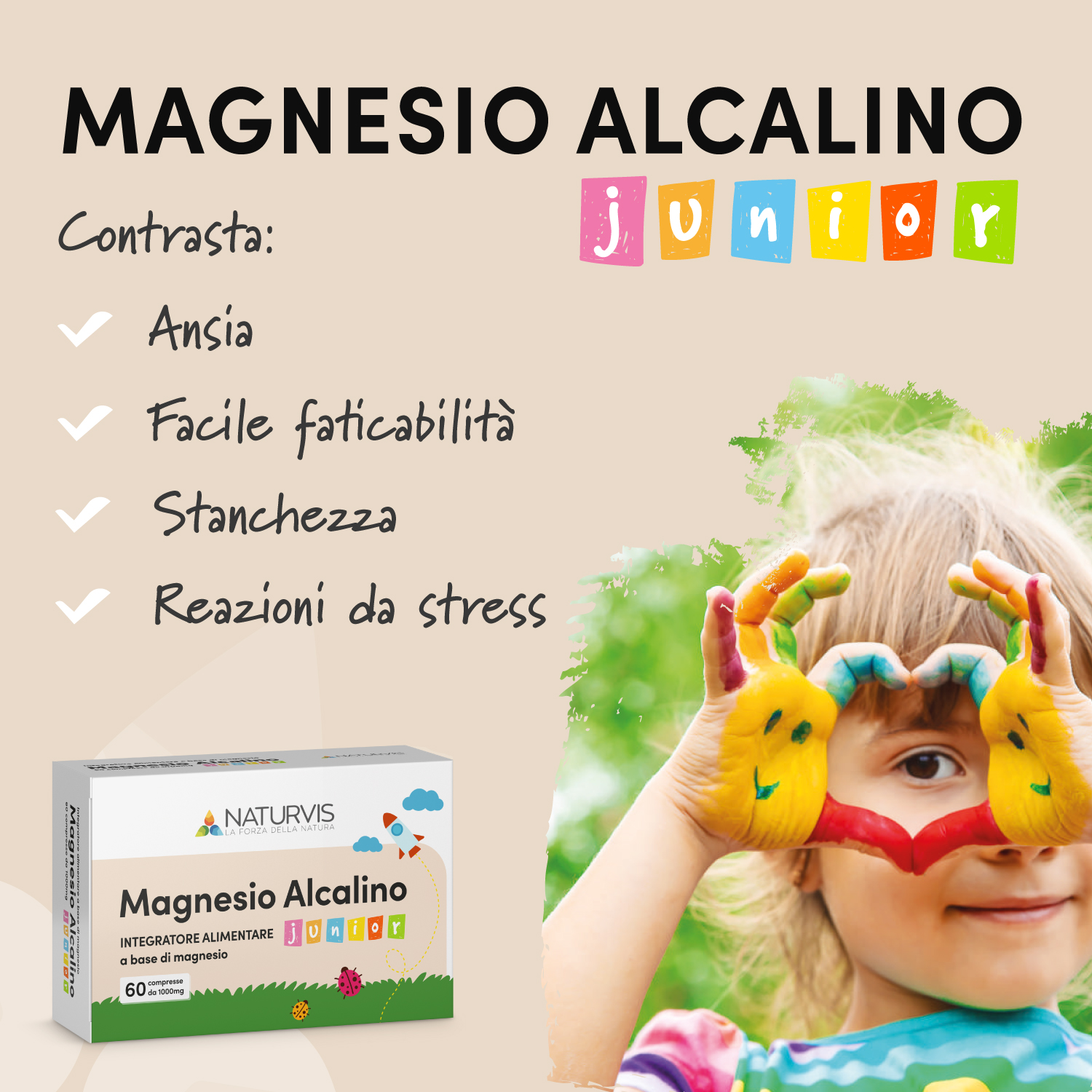 Magnesio Alcalino Junior: integratore di magnesio per bambini